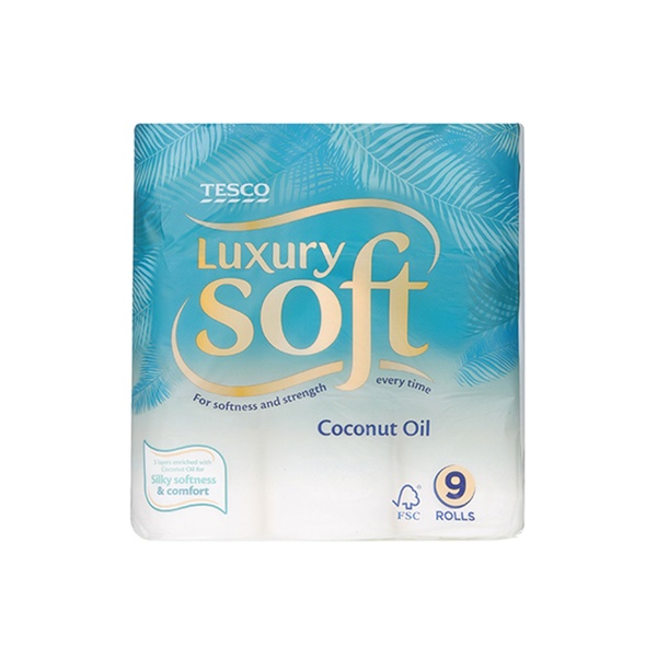 Tesco Lux Soft T/Tissue Coconut Oil 9Rol - Choithrams UAE